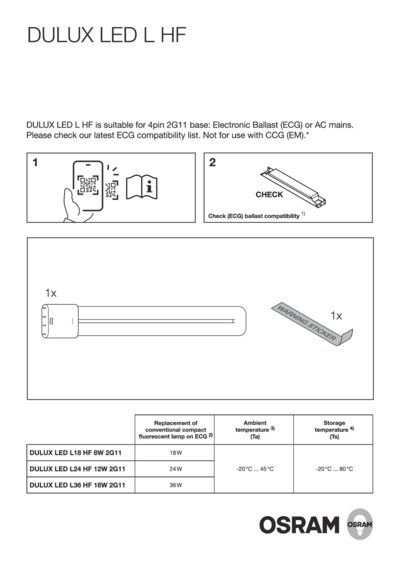 OSRAM DULUX LED L HF & AC MAINS
